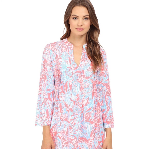 Lilly Pulitzer | Tops | Lilly Pulitzer Sarasota Pintuck Tunic In Pink ...